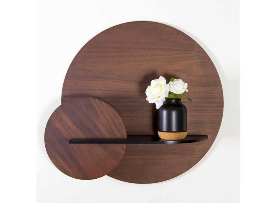 Modulaire plank met elegant design in walnoot en zwart multiplex